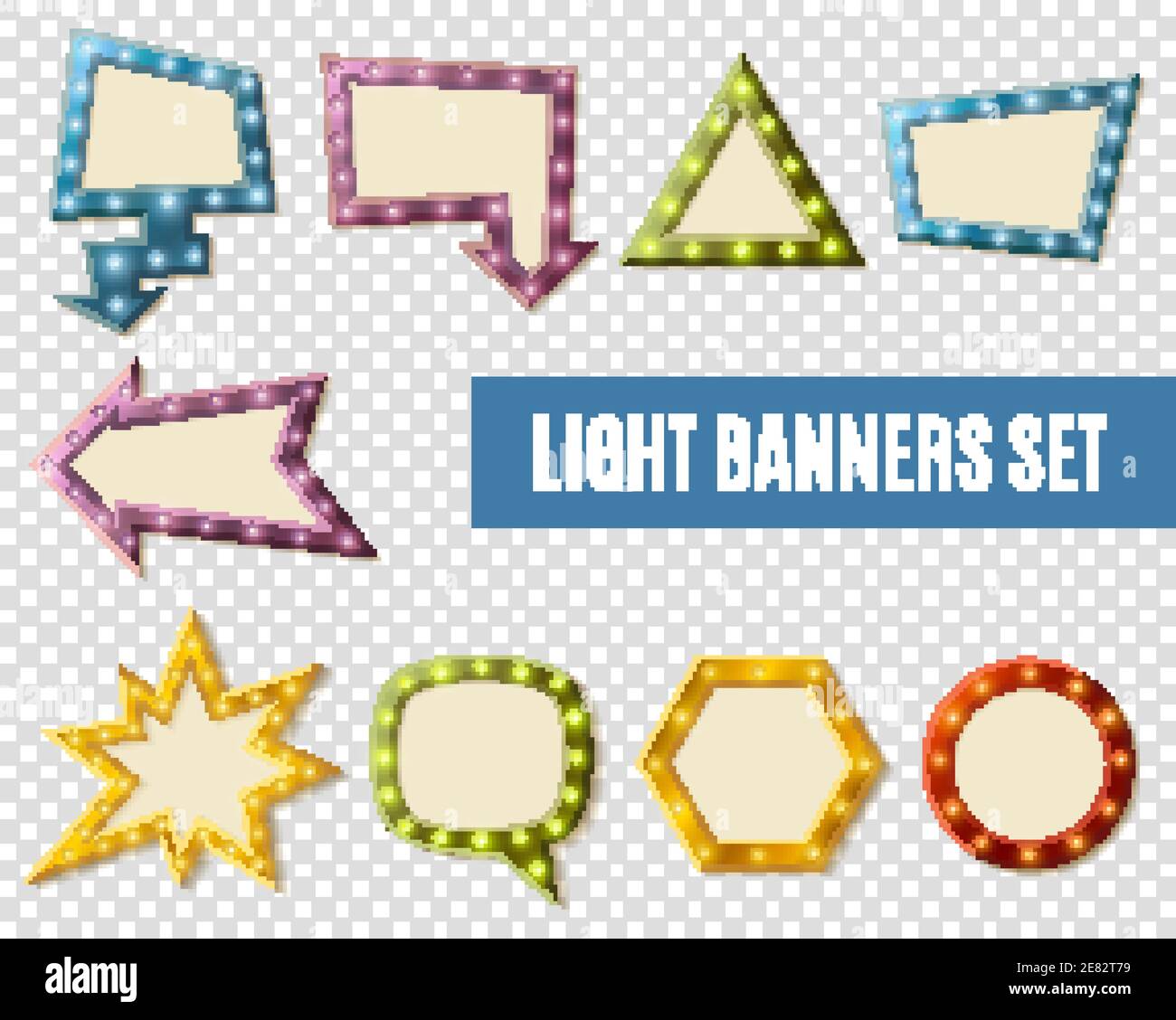 Light banners realistic transparent set for advertising isolated vector ...
