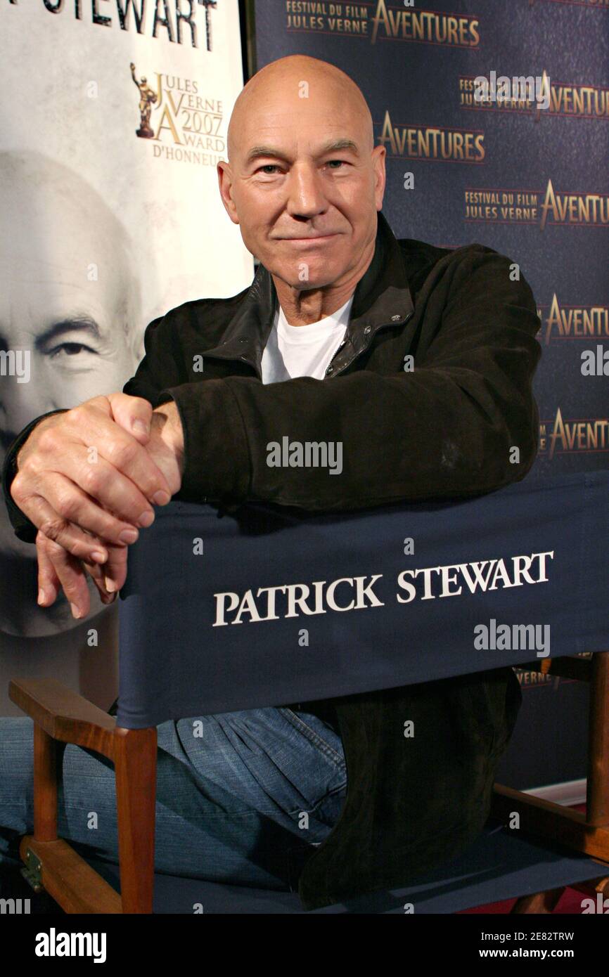 British actor Patrick Stewart receives an achievement award during the ...