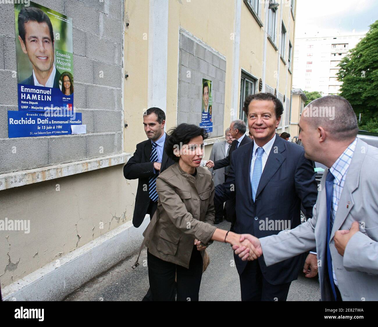 New Justice Minister Rachida Dati and Dominique Perben support UMP's ...