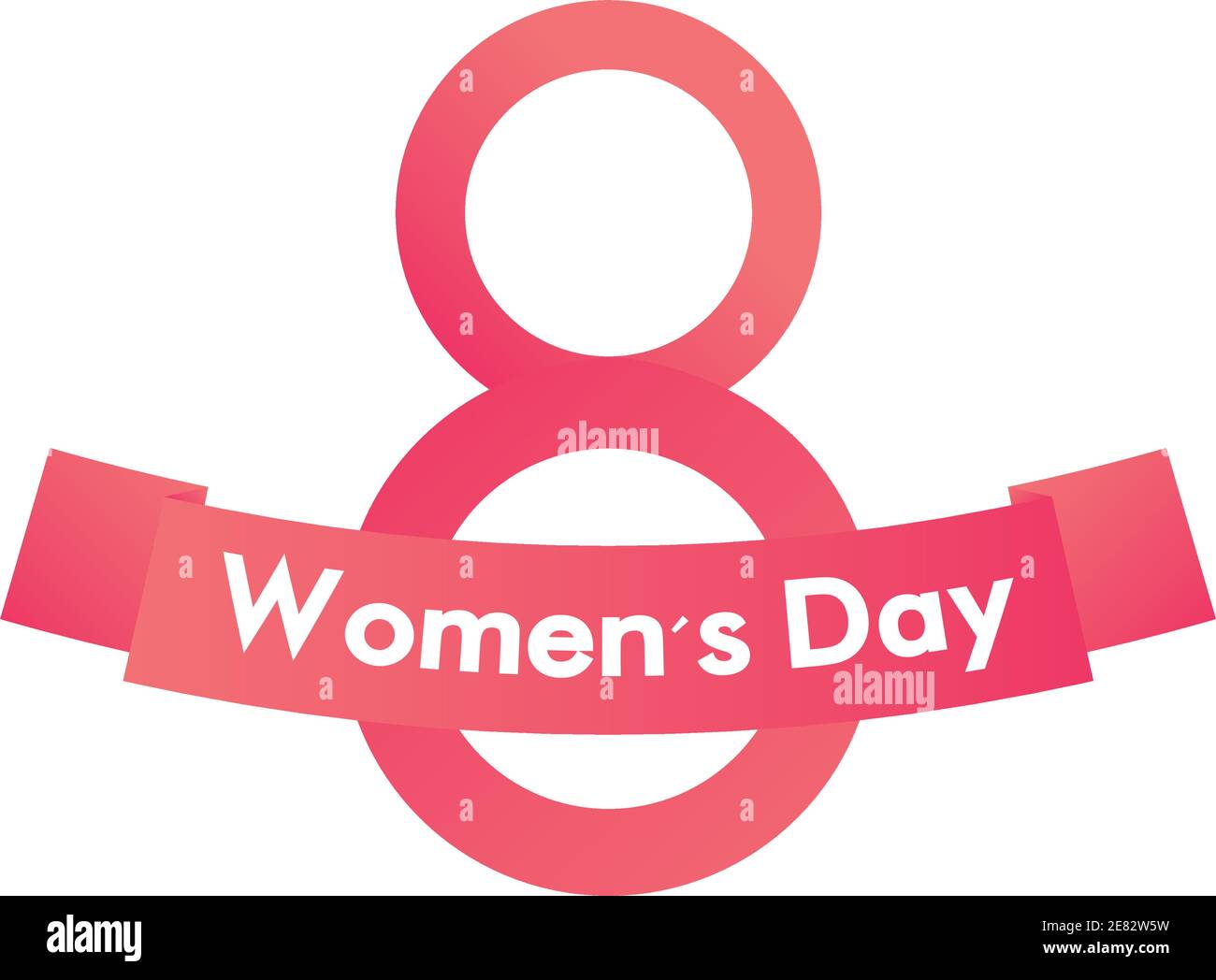 womens day 8 march ribbon text design white background vector ...