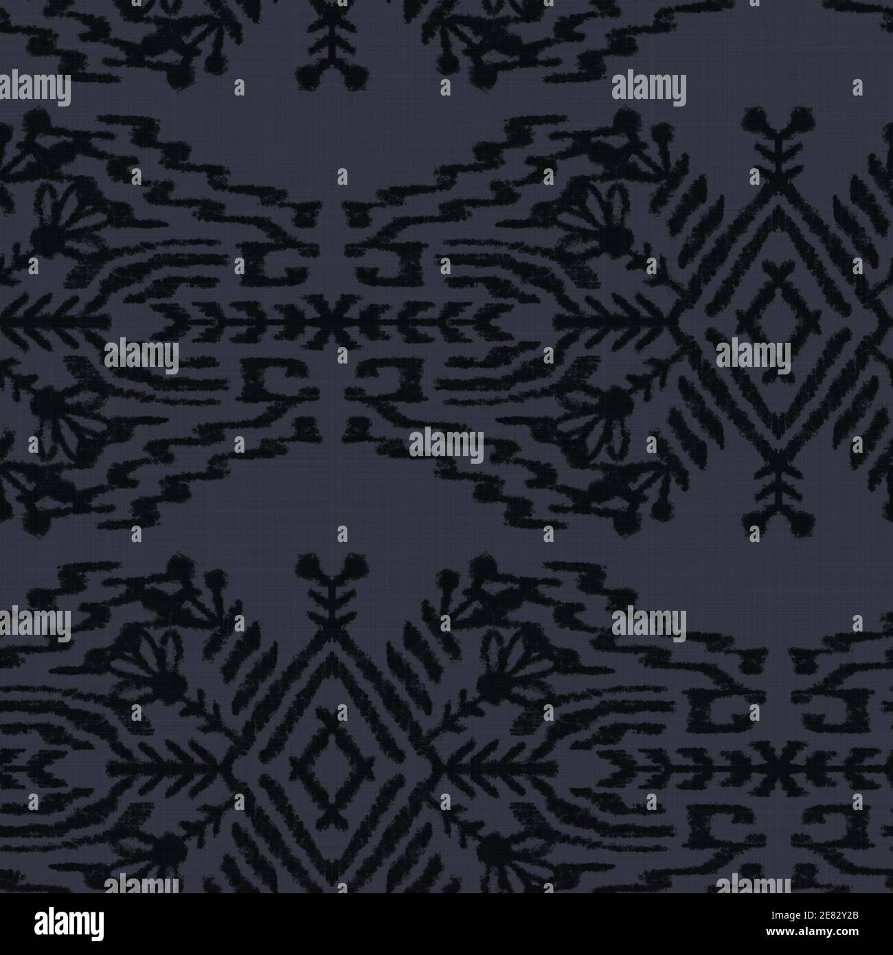 Seamless almost black ethnic rug motif pattern Stock Photo - Alamy