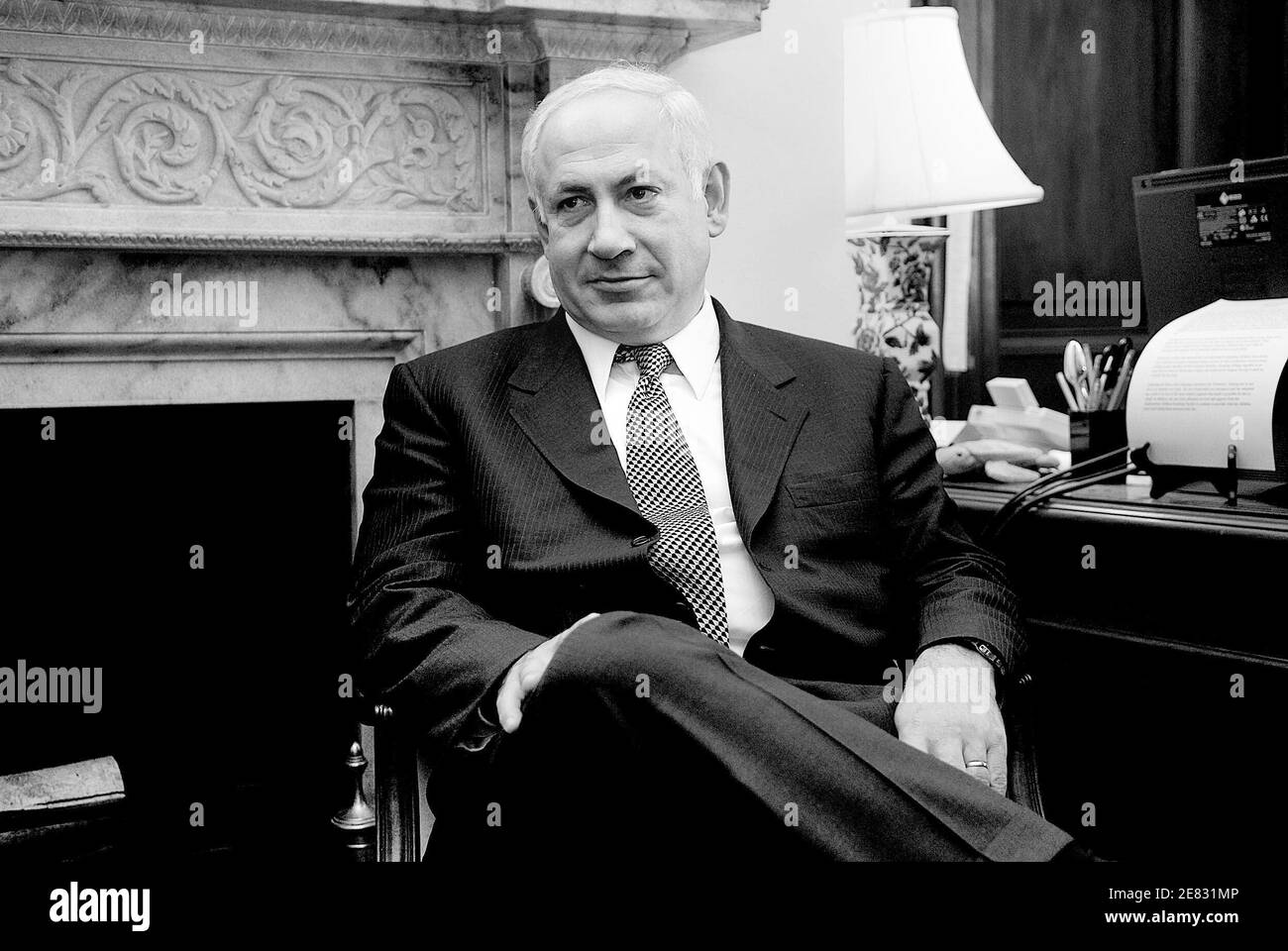 Israeli prime minister benyamin netanyahou Black and White Stock Photos ...