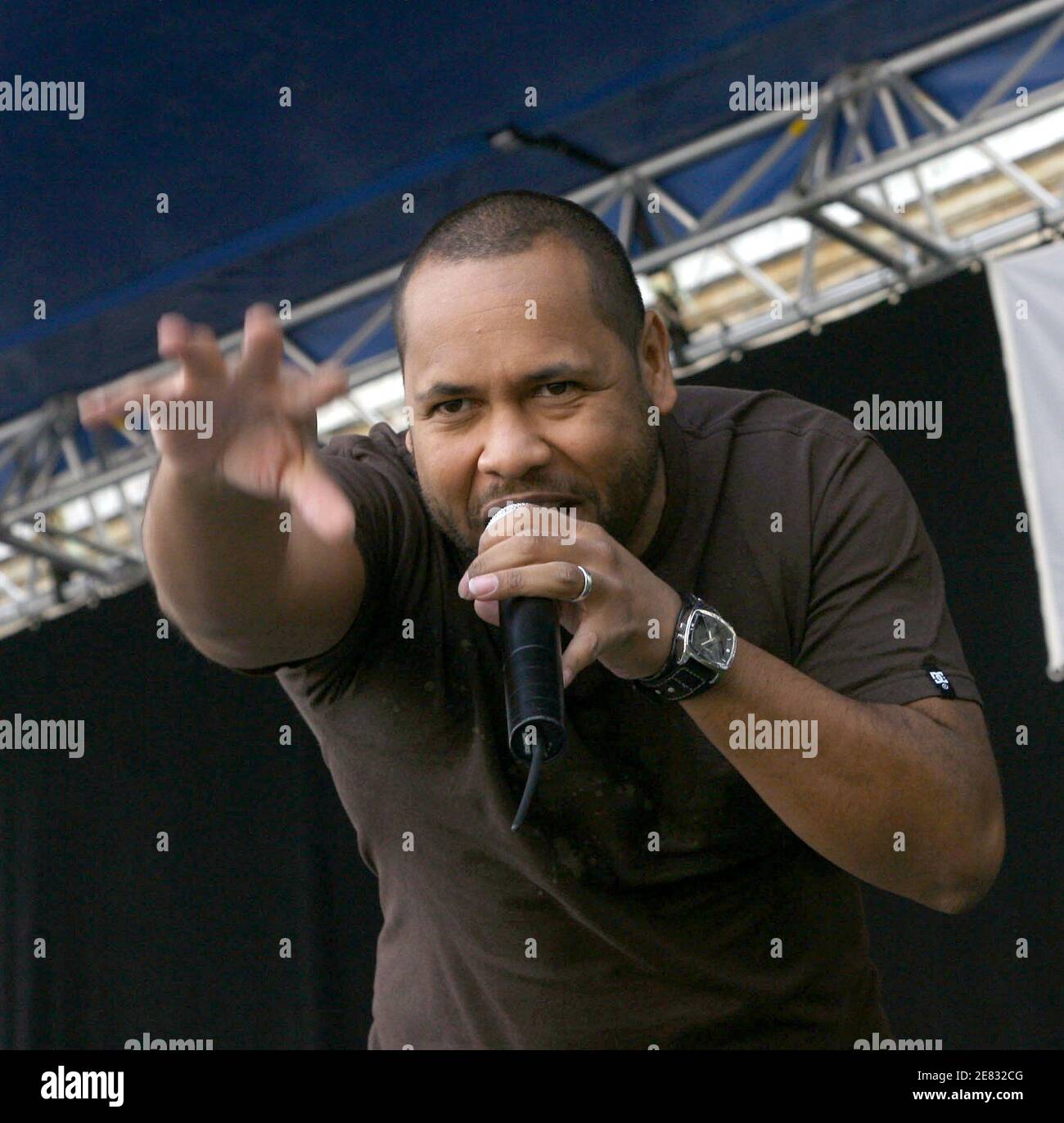 EXCLUSIVE. Faf Larage performs during the '14th Neck'airs de musique ...