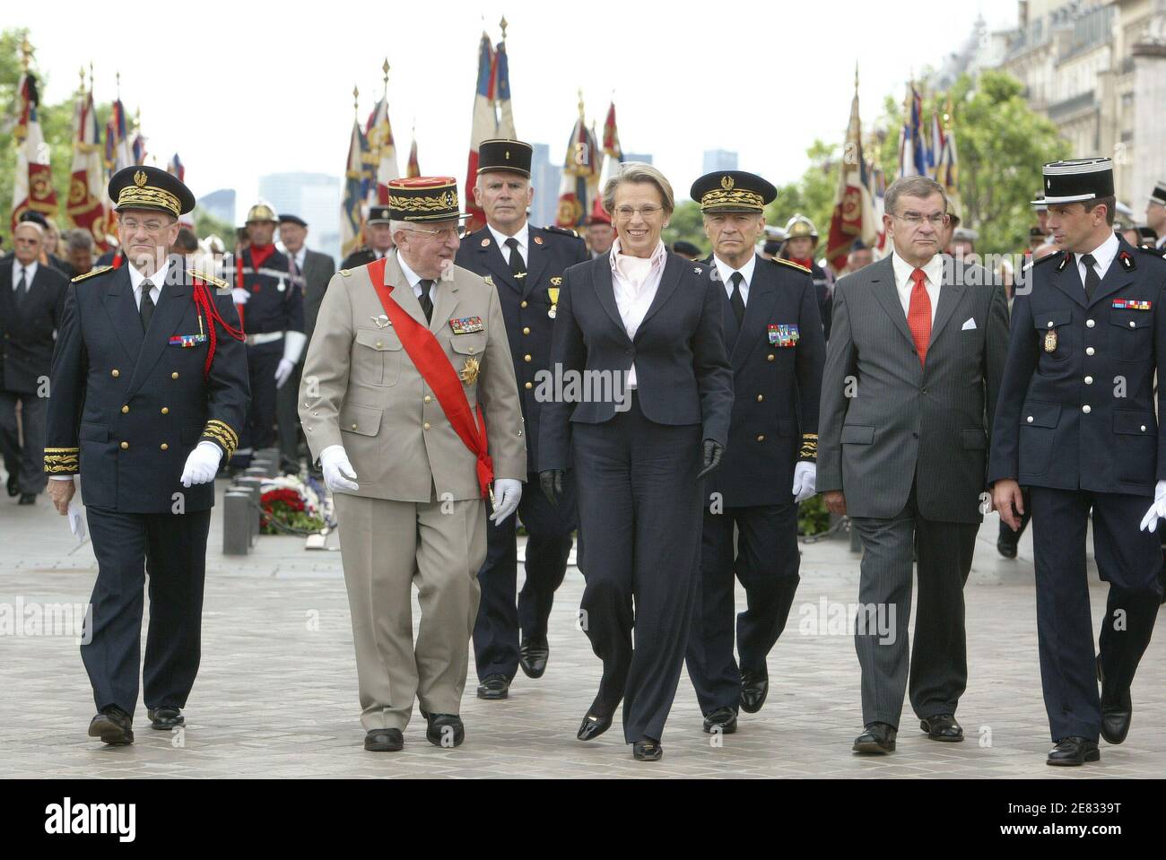 French Interior minister Michele Alliot-Marie with new prefect of ...