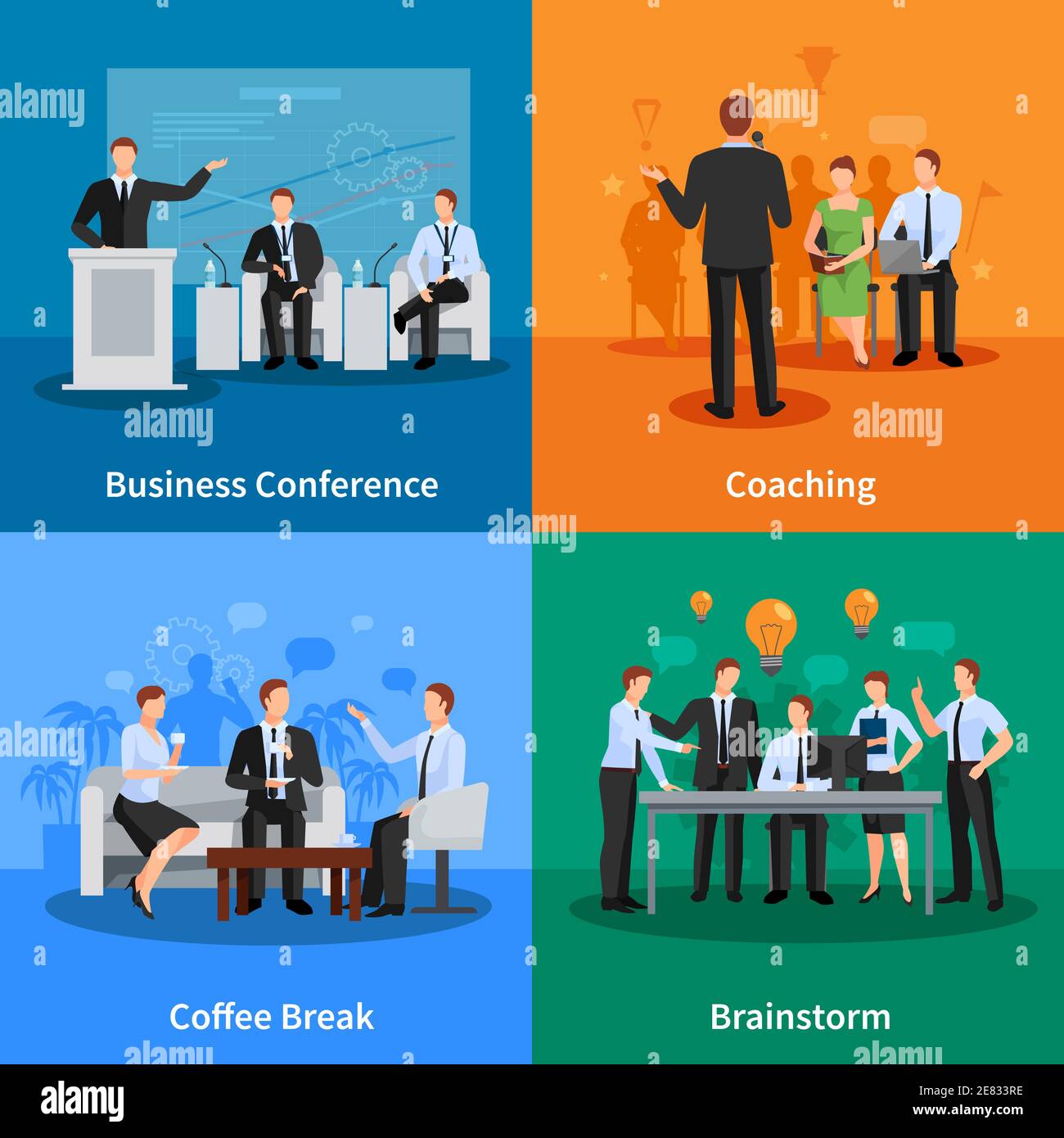 Business Conference Concept. Business Meeting Vector Illustration ...