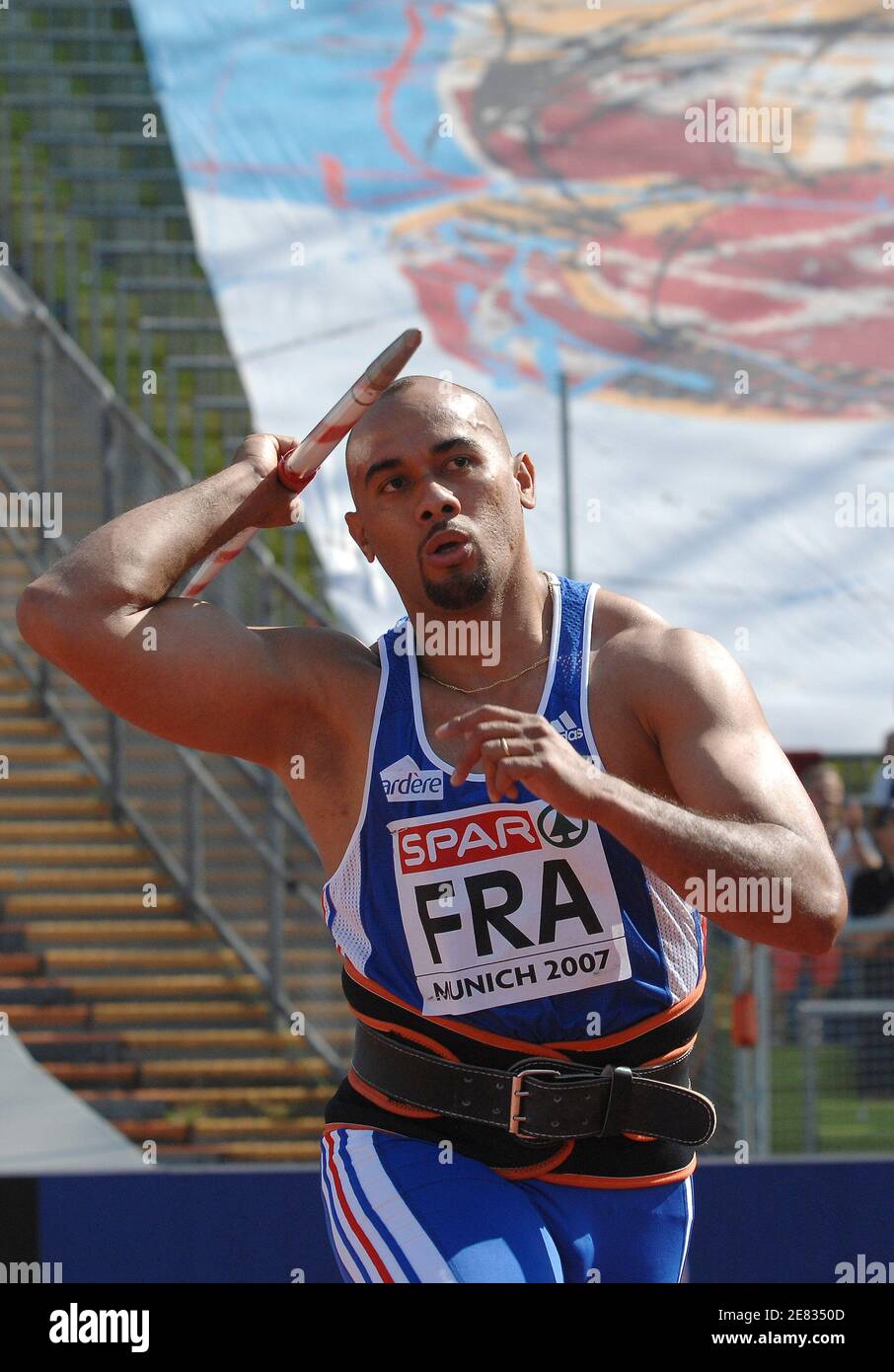 French athlet Vitolio Tipotio competes on men's javelin during the Spar ...
