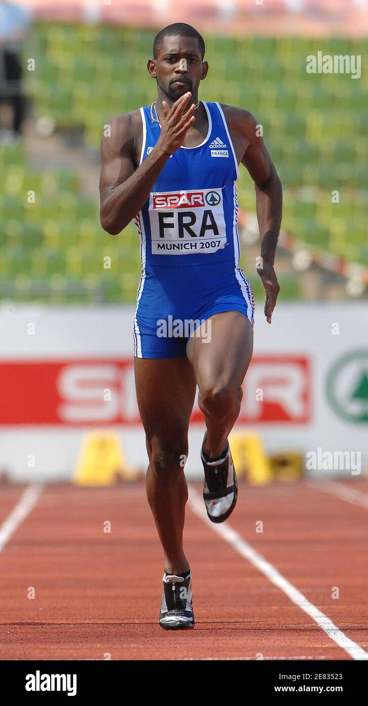 French athlet David Alerte competes on men's 200 meters during the Spar ...