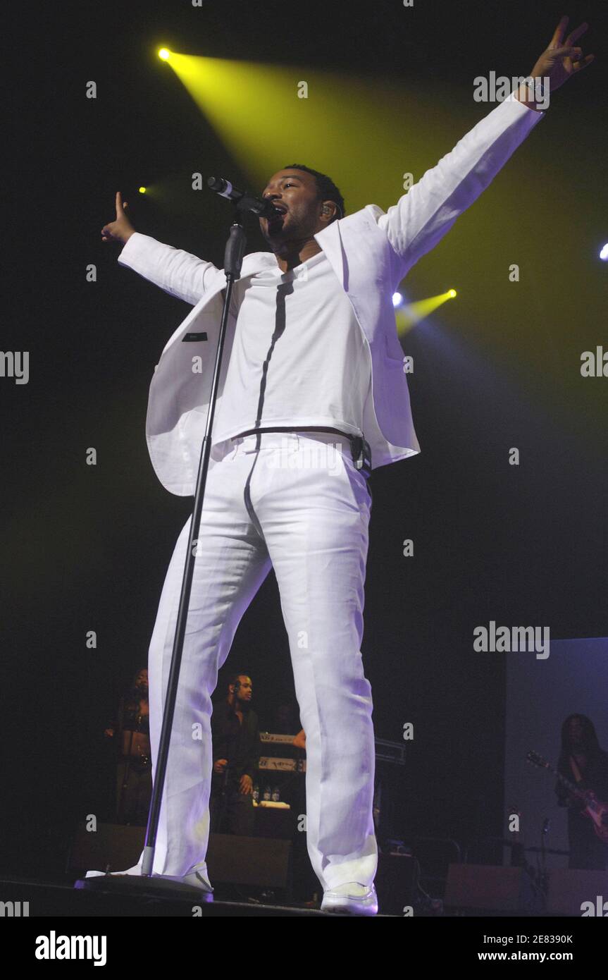 US singer John Legend performs live at the Zenith concert hall in Paris ...