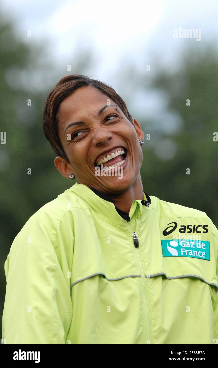French athlet Christine Arron Smiles before the beginning of the ...