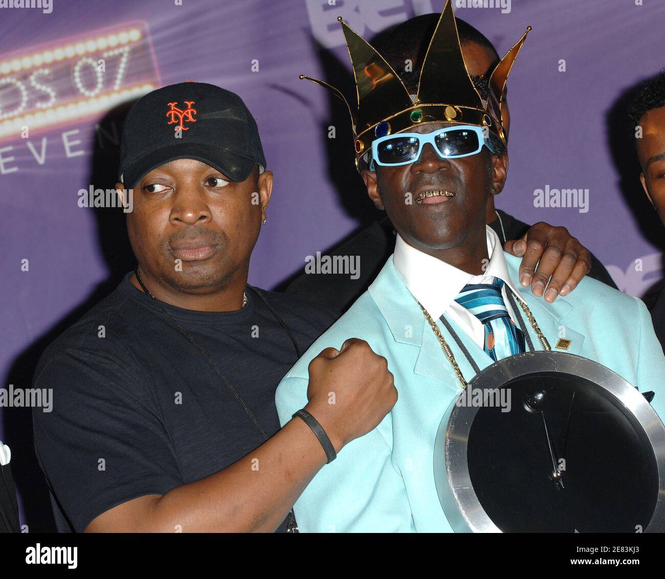 Chuck D and Flavor Flav attend the 2007 BET Awards Press Room held at ...