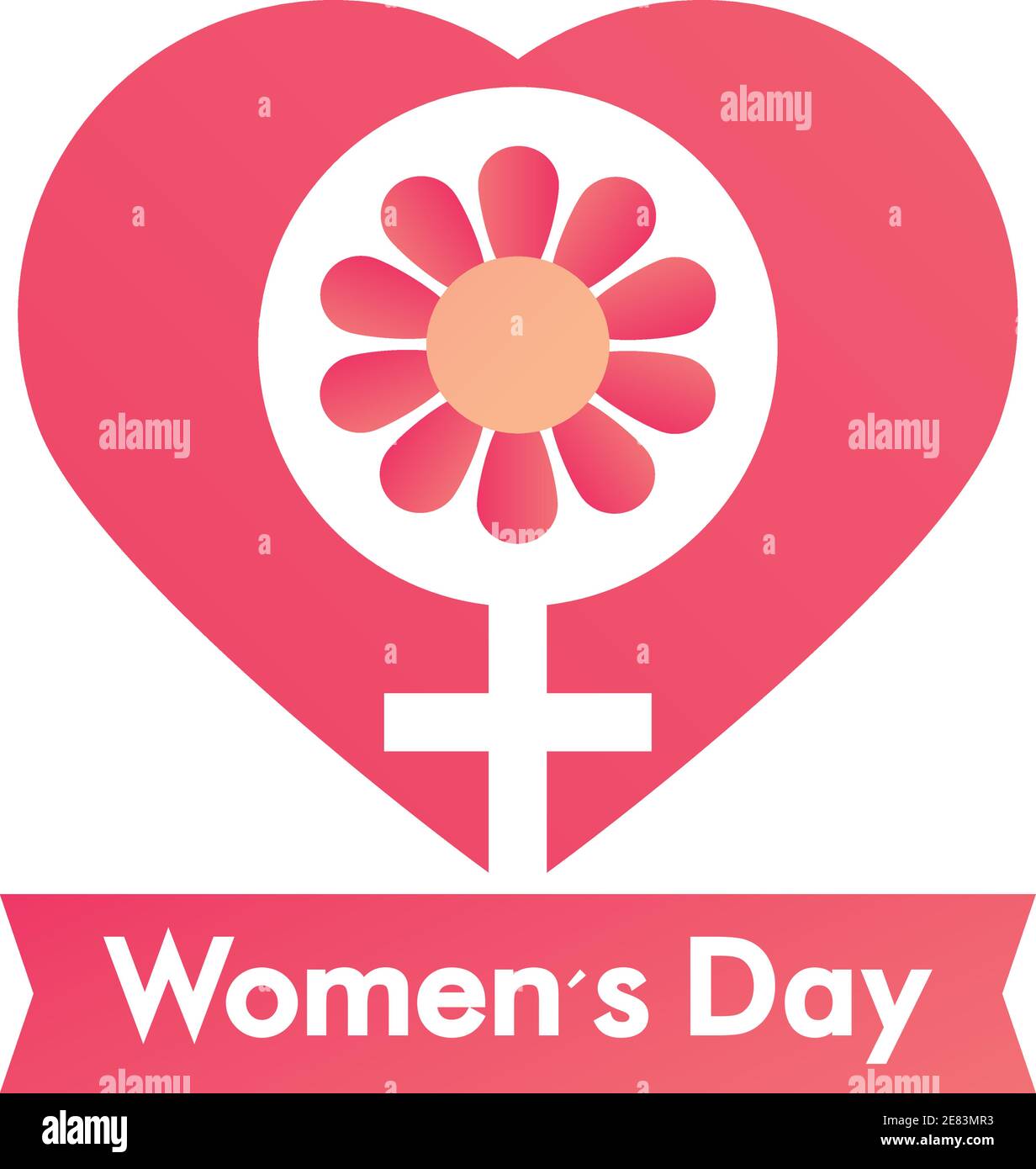 womens day gender female flower heart card white background vector ...