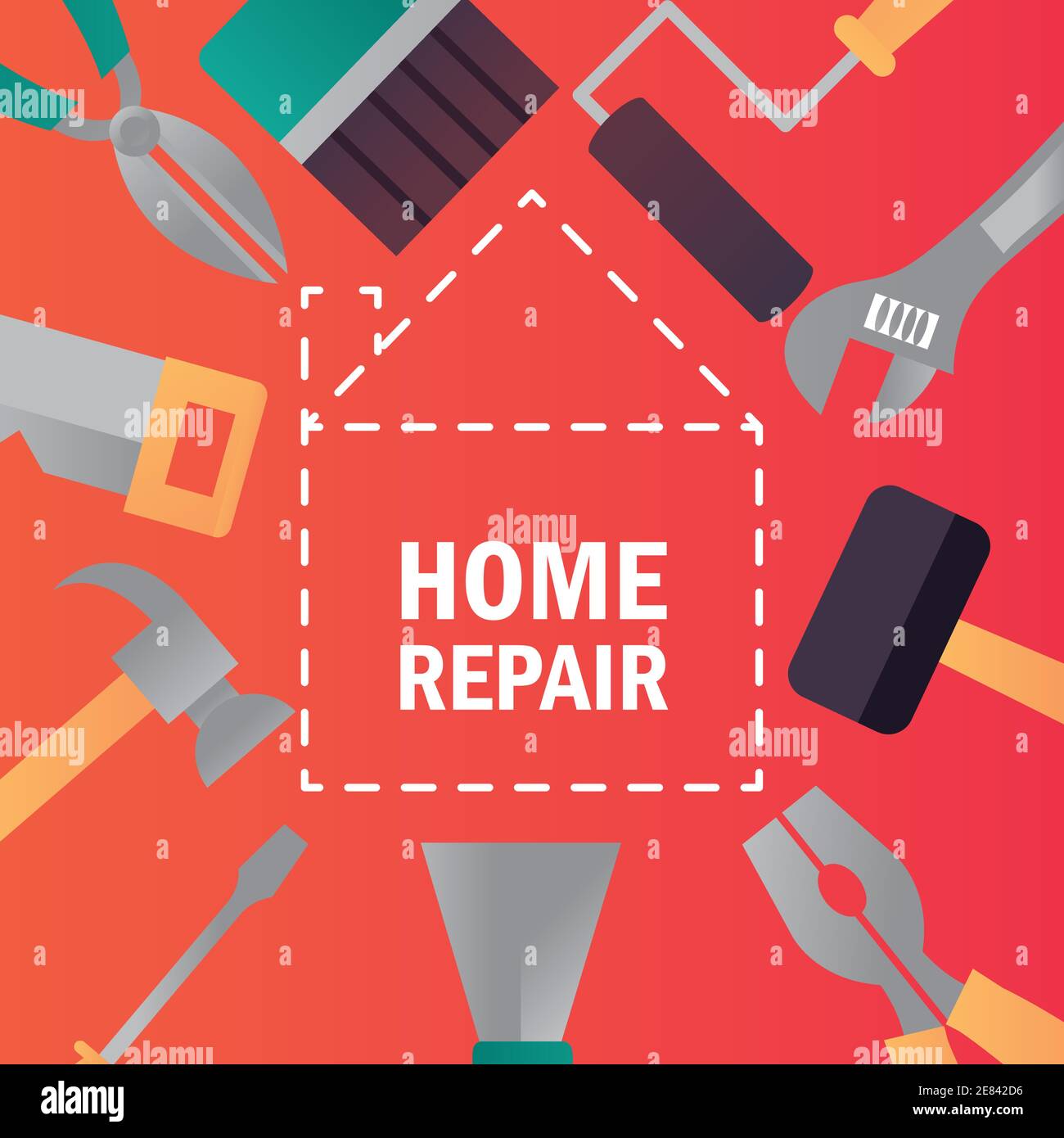 home repair construction renovation tools and equipment vector ...
