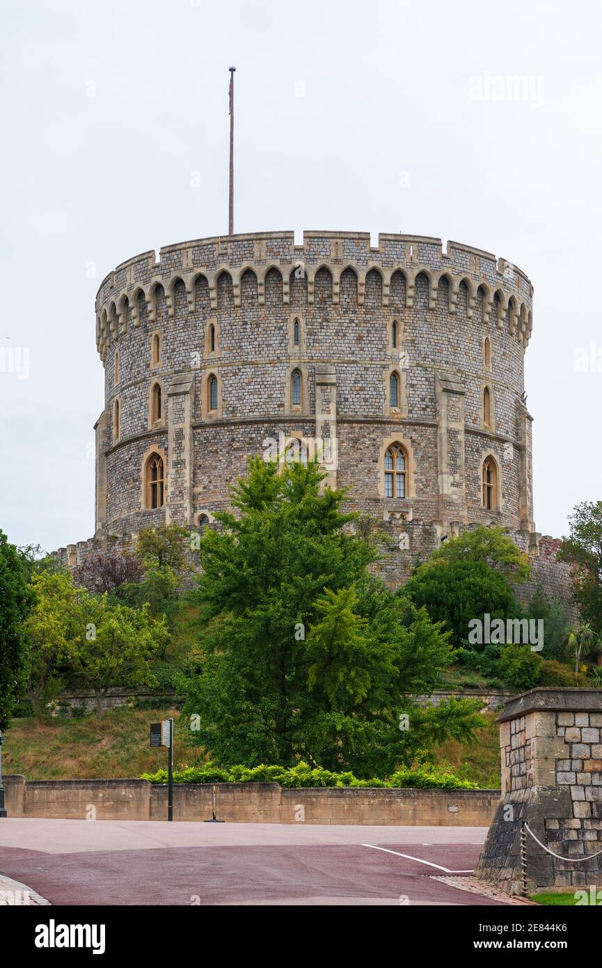 Windsor Castle with Round Tower, a royal residence at Windsor in ...