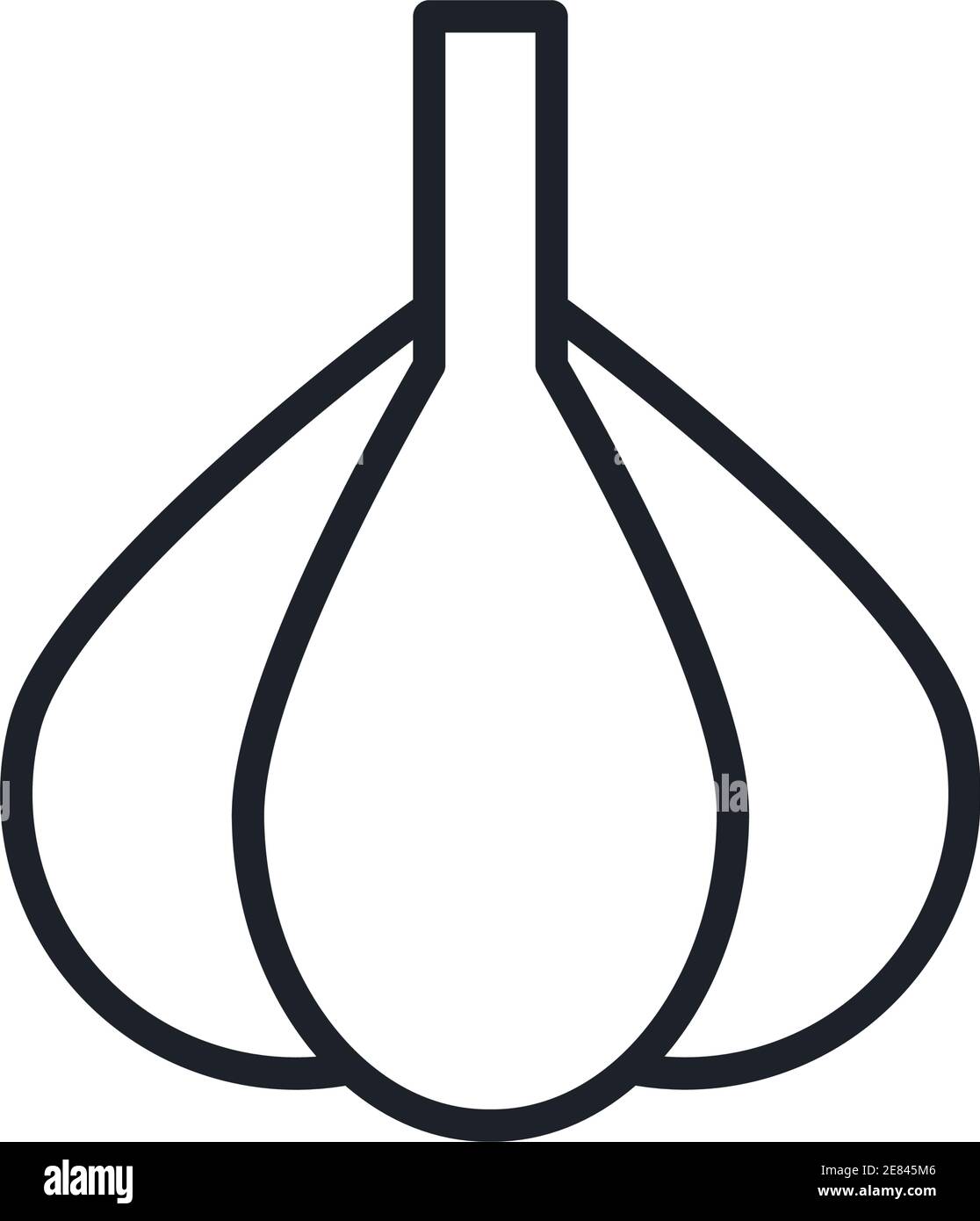 Garlic icon. Vector isolated linear icon, contour, shape, outline. Thin ...