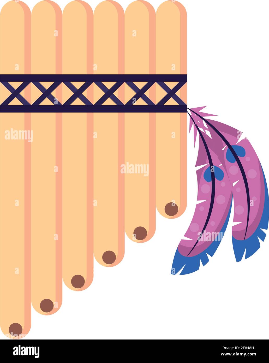 indian flute instrument ethnic culture boho icon vector illustration ...