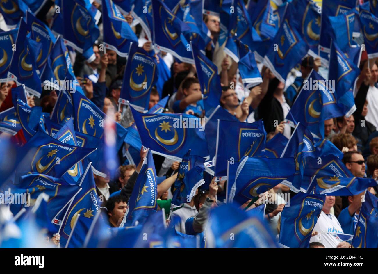 Chelsea fans with their flags hi-res stock photography and images - Alamy