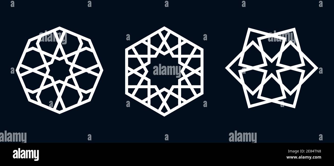Set of templates of Islamic pattern for laser cutting or paper cut ...