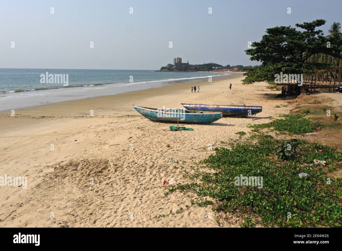 Freetown Sierra Leone Africa sandy beach pollution. West Africa extreme ...