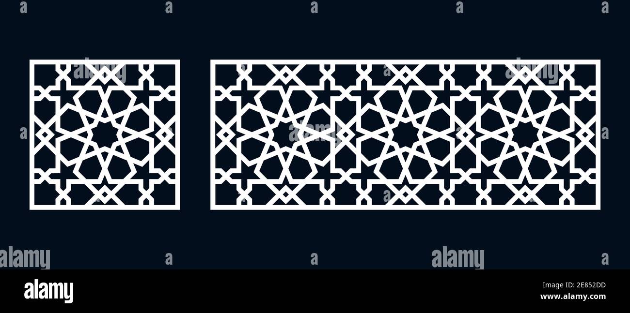 Set of templates of Islamic pattern for laser cutting or paper cut ...