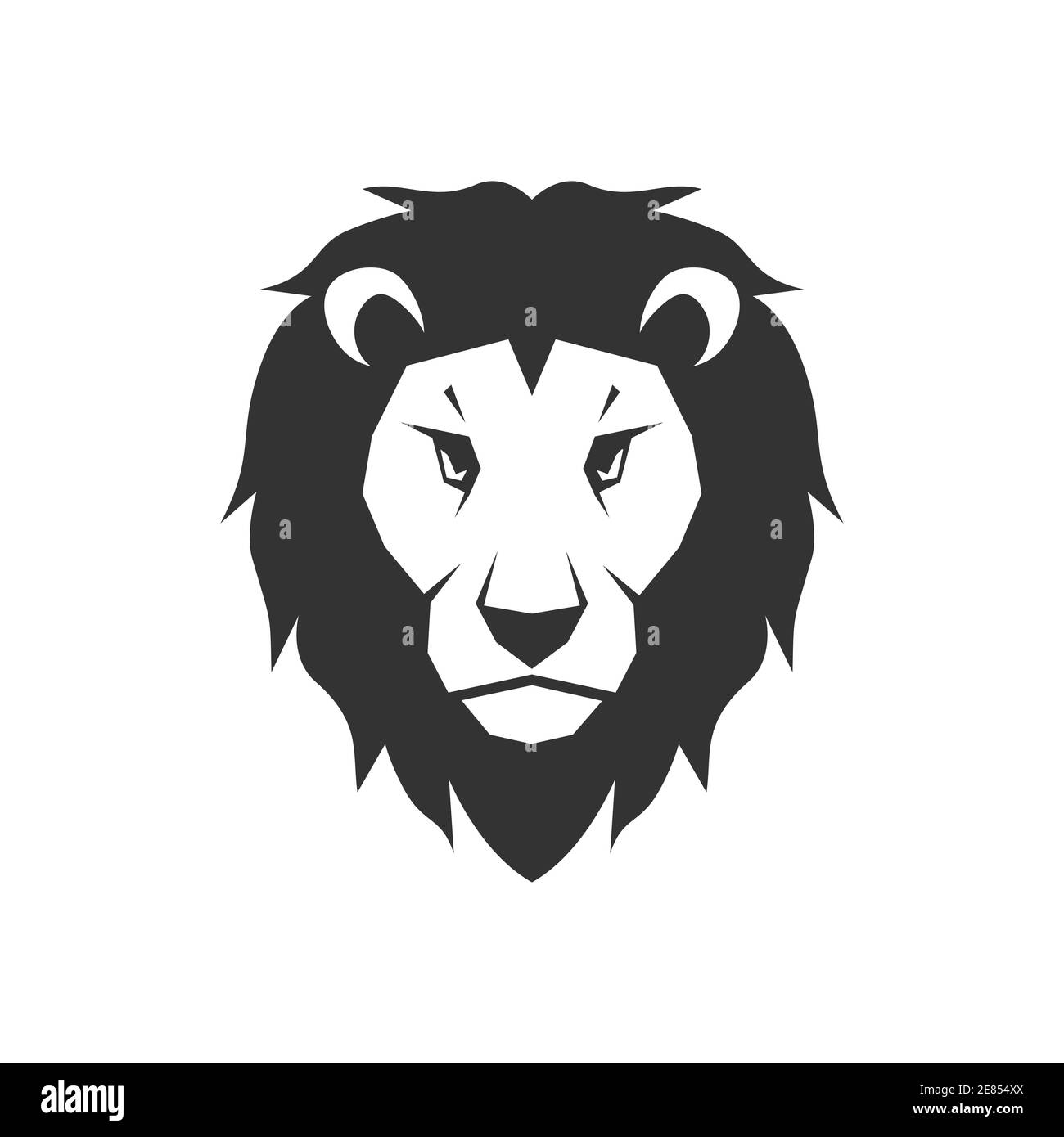Lion head icon. Wild animal shape. Vector isolated on white Stock ...