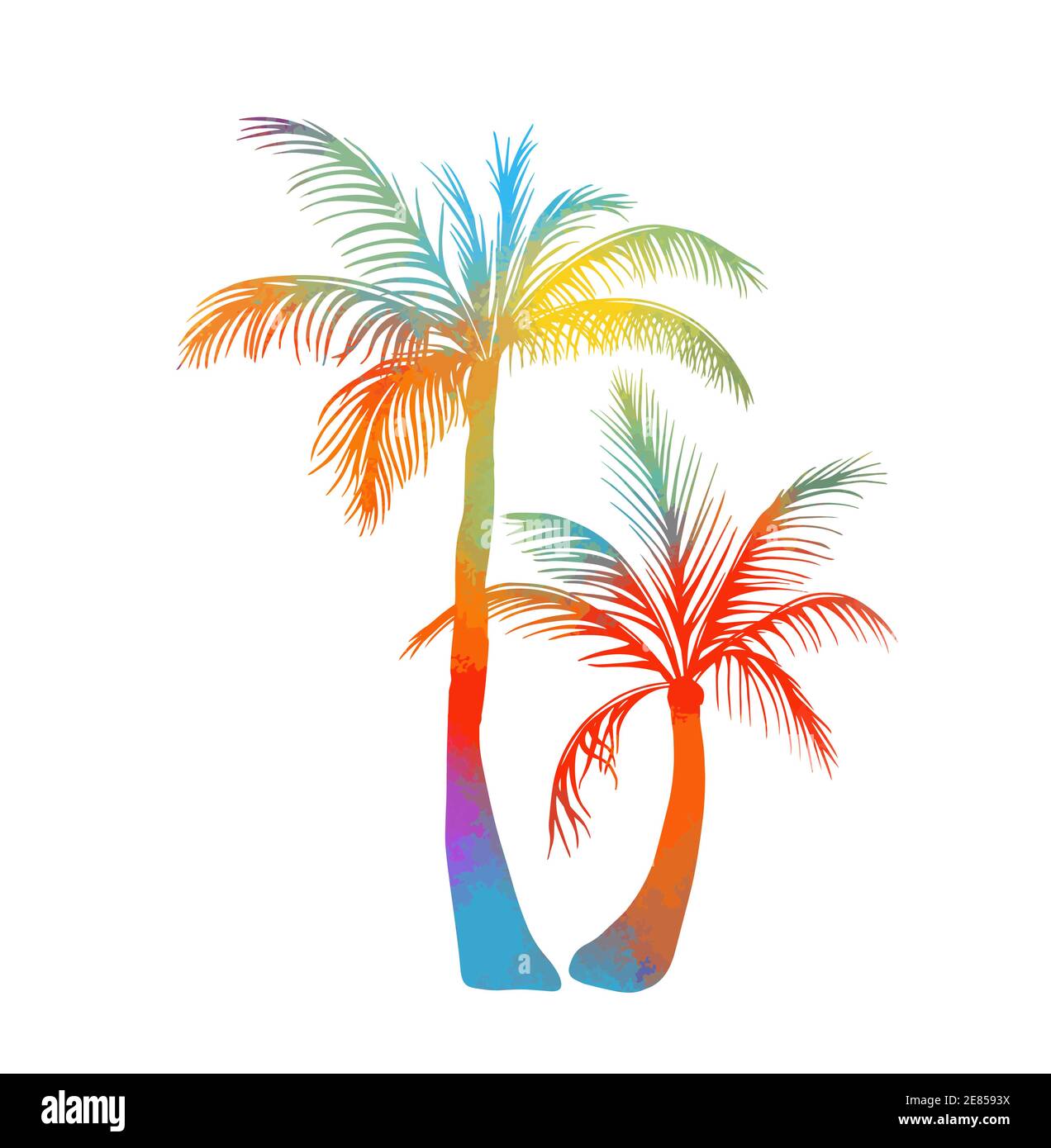 abstract colorful vector palm tree Stock Vector Image & Art - Alamy
