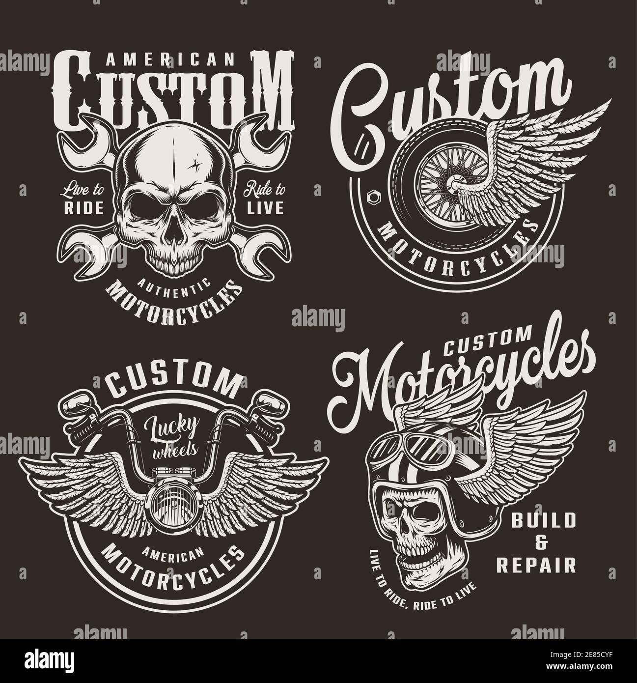 Motorbike Logos Stock Vector Images - Alamy