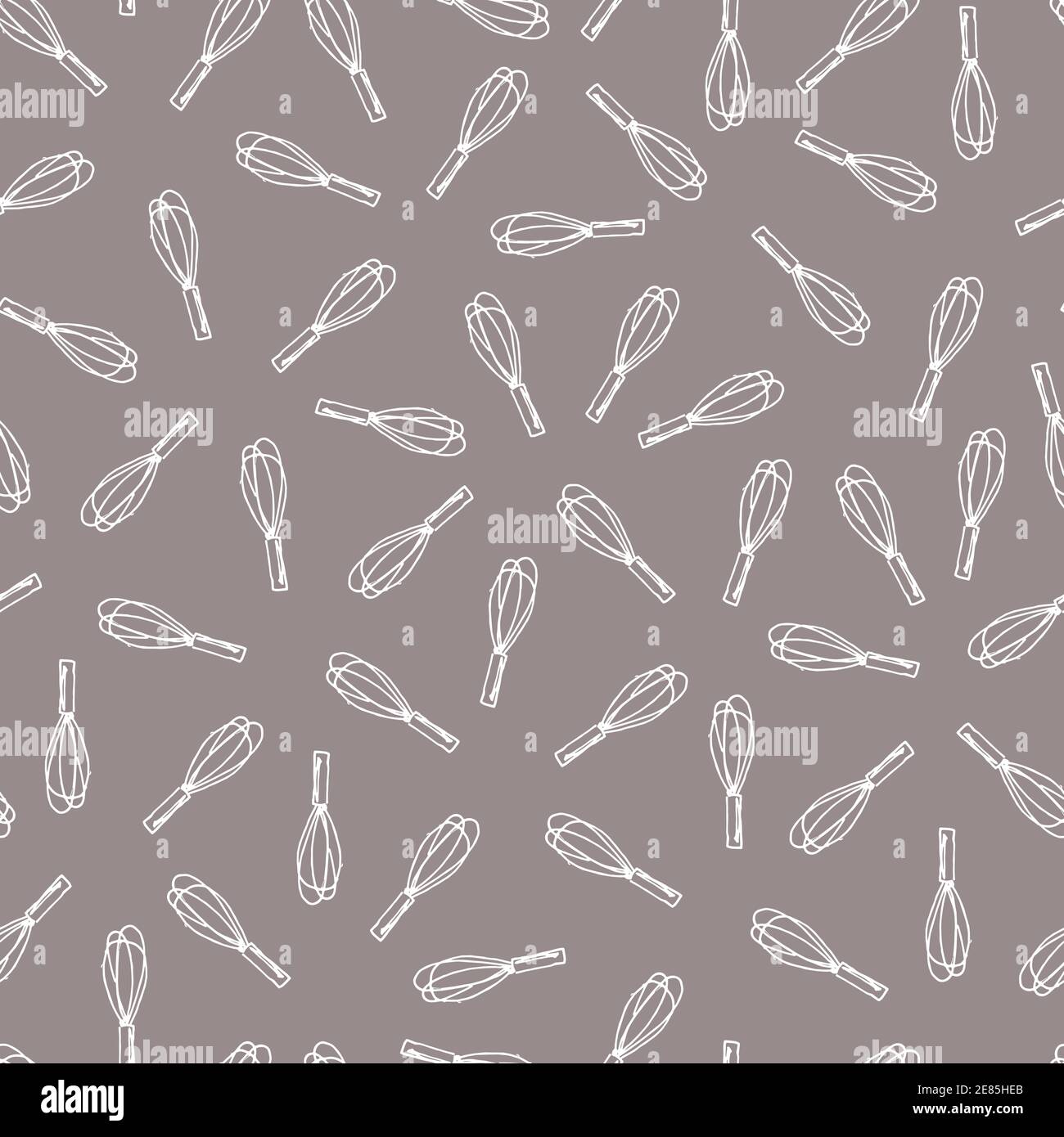 Vector simple grey kitchen whisks seamless doodle pattern background ...