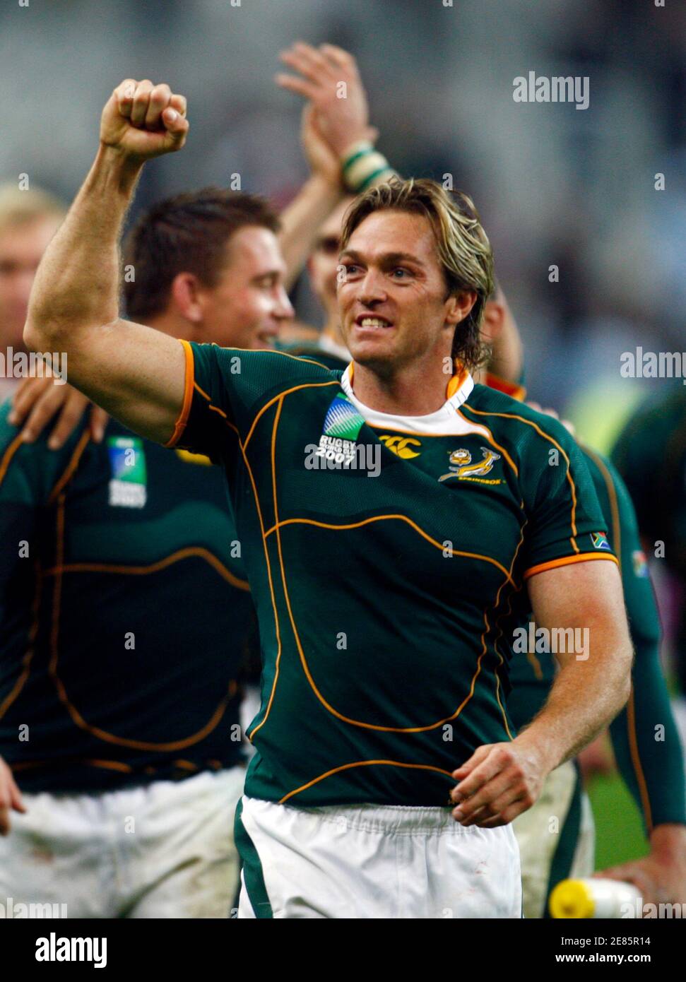 South africas percy montgomery celebrates hi-res stock photography and ...