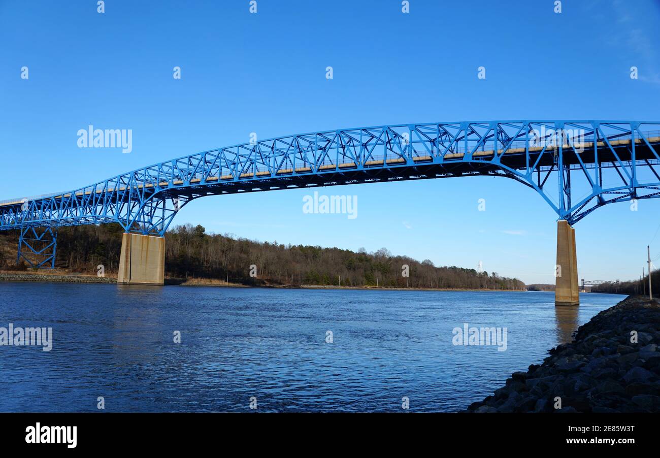 The view of Summit Bridge above the Chesapeake Canal near Middletown ...