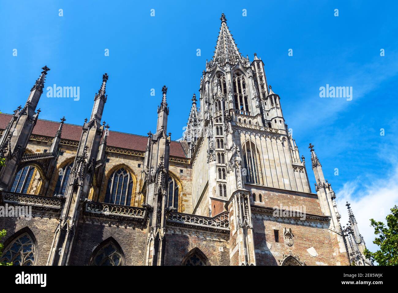 Ulm Minster or Cathedral of Ulm city, ornate Gothic church exterior in ...