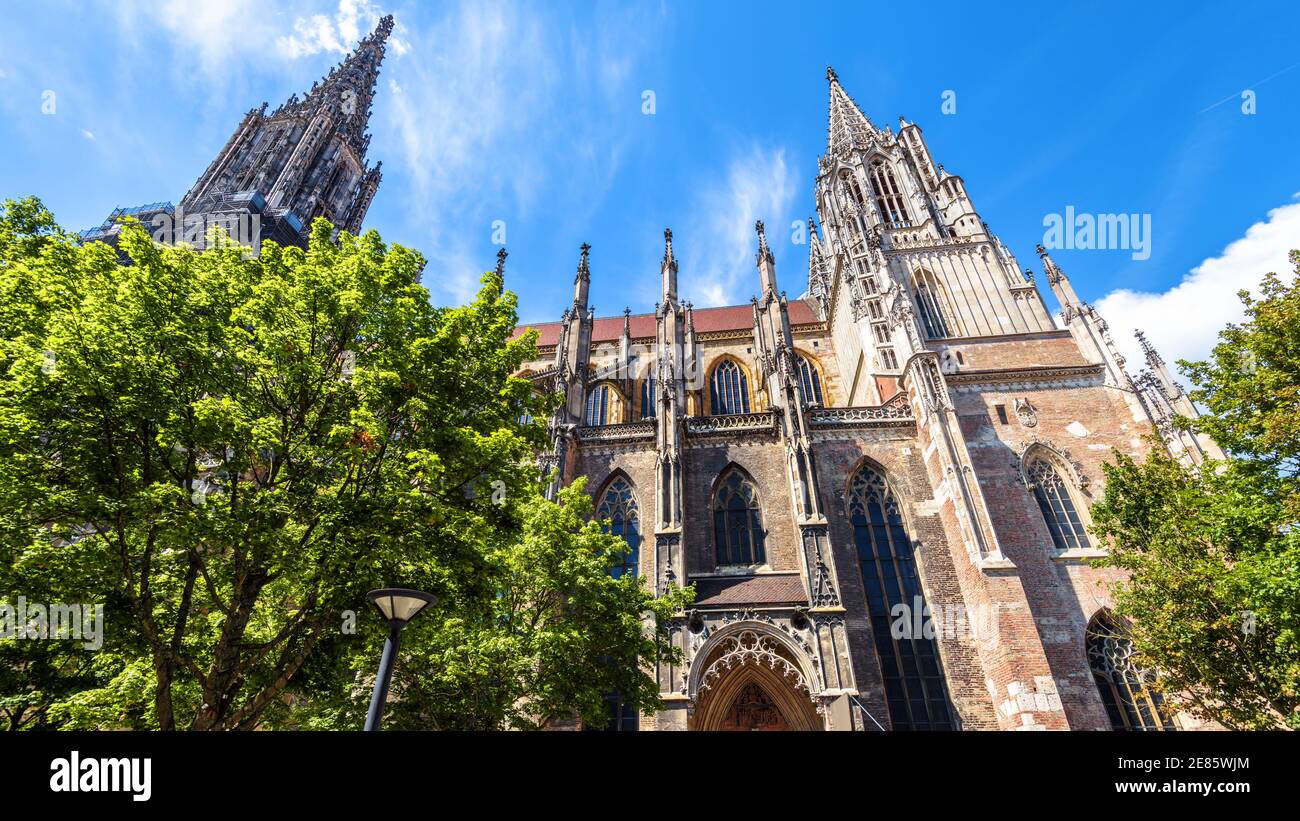 Ulm Minster or Cathedral of Ulm city, Baden-Wurttemberg, Germany. It is ...