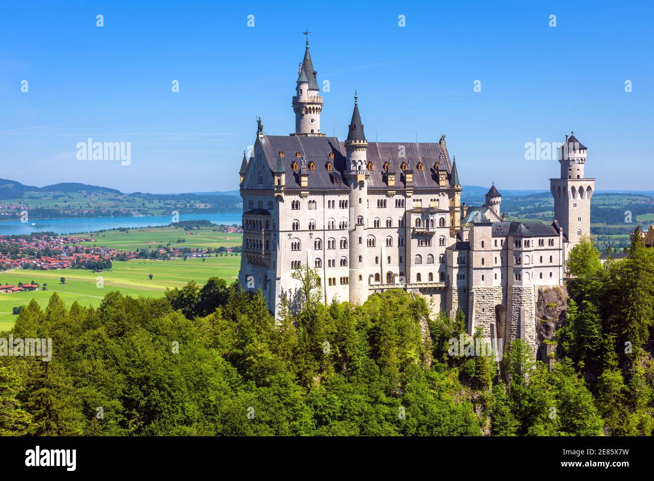 Neuschwanstein Castle, Germany, Europe. Beautiful view of fairytale ...