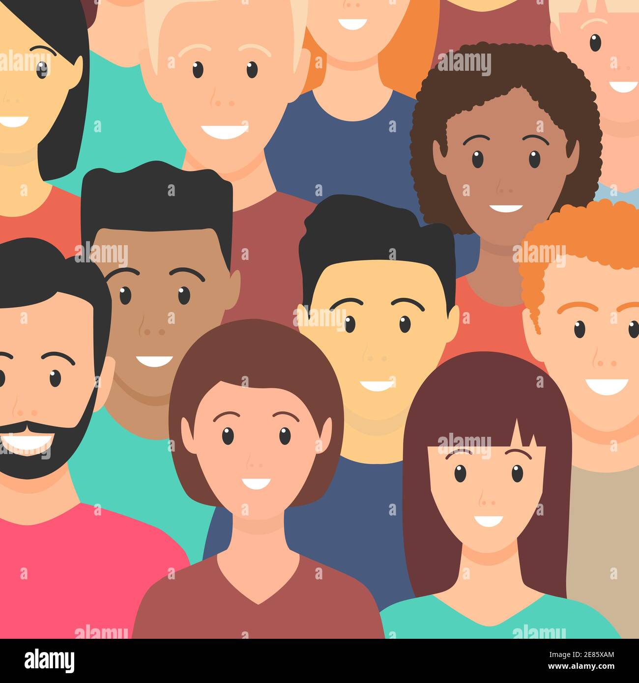 Diverse multicultural group of people standing together. Business team ...