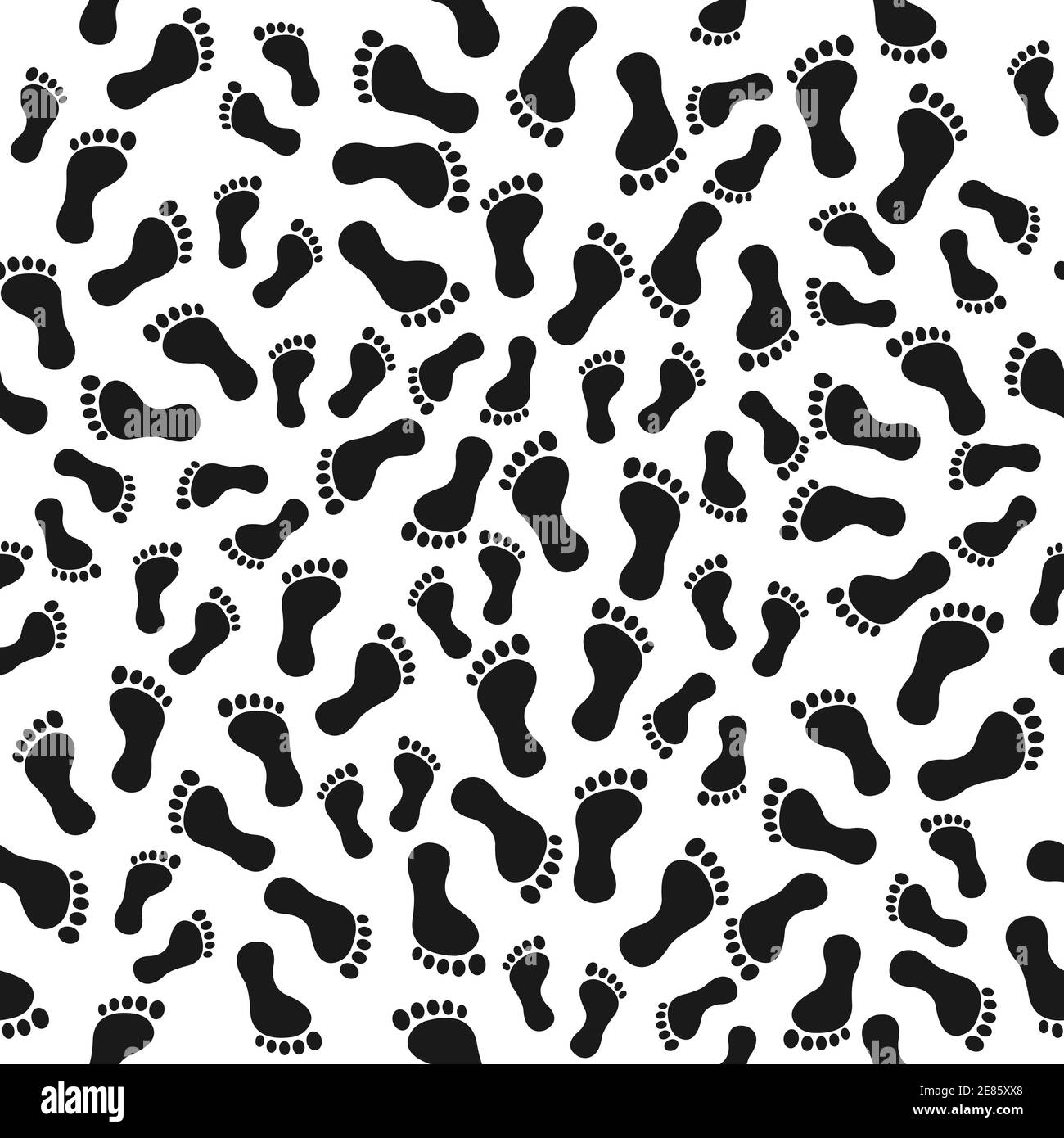 Seamless pattern with human footprints. Black people feet symbol vector ...