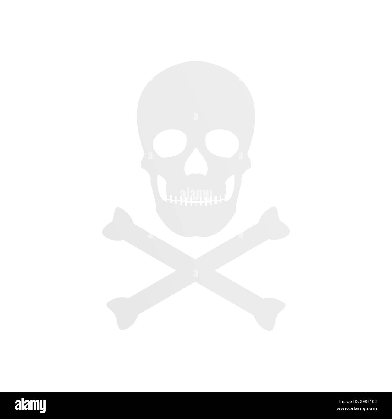 Skull with crossed bones icon. Crossbones symbol. Death sign print ...