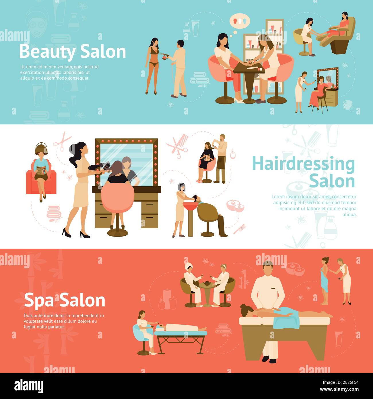 Beauty salon horizontal Stock Vector Images - Alamy