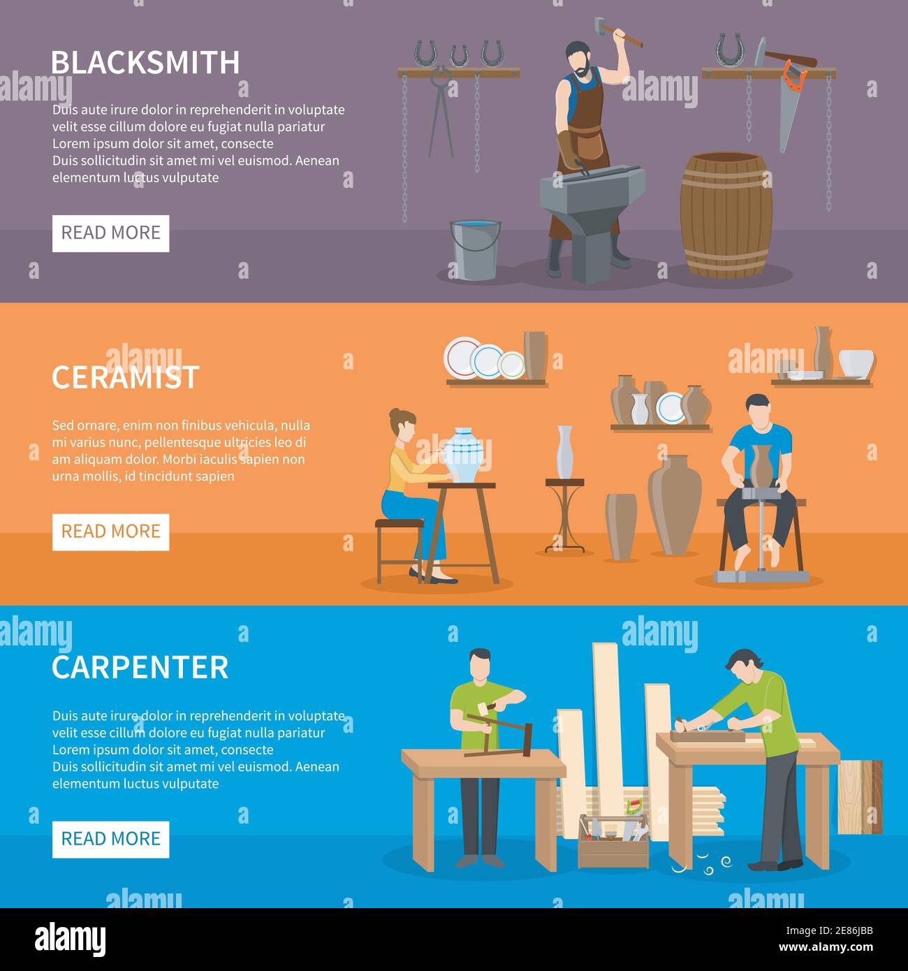 Craftsman professions Stock Vector Images - Alamy