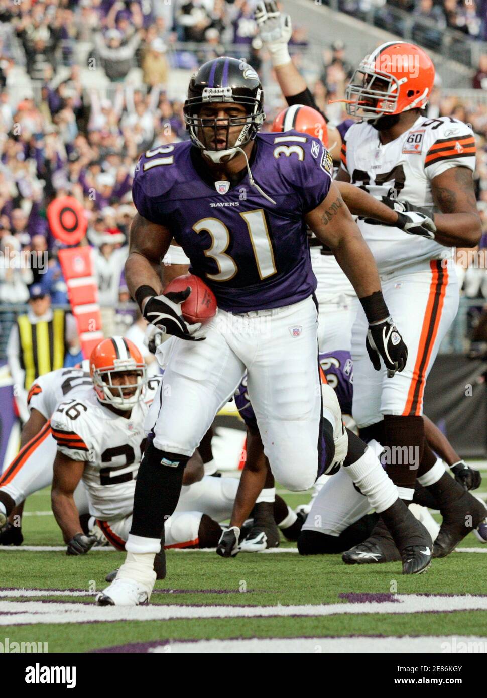 Baltimore Ravens Running Back Jamal High Resolution Stock Photography ...