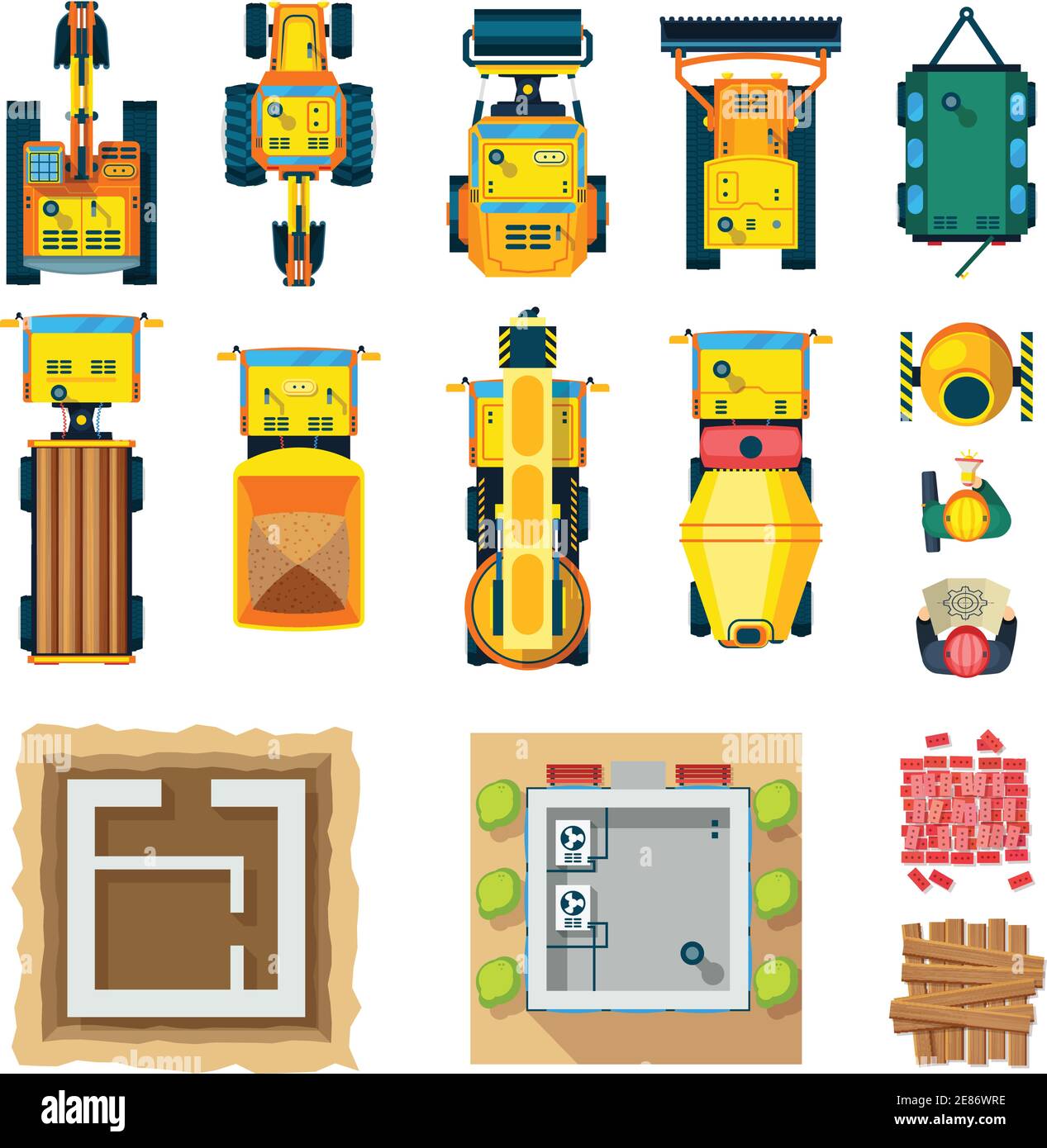 Construction icons machines hi-res stock photography and images - Alamy