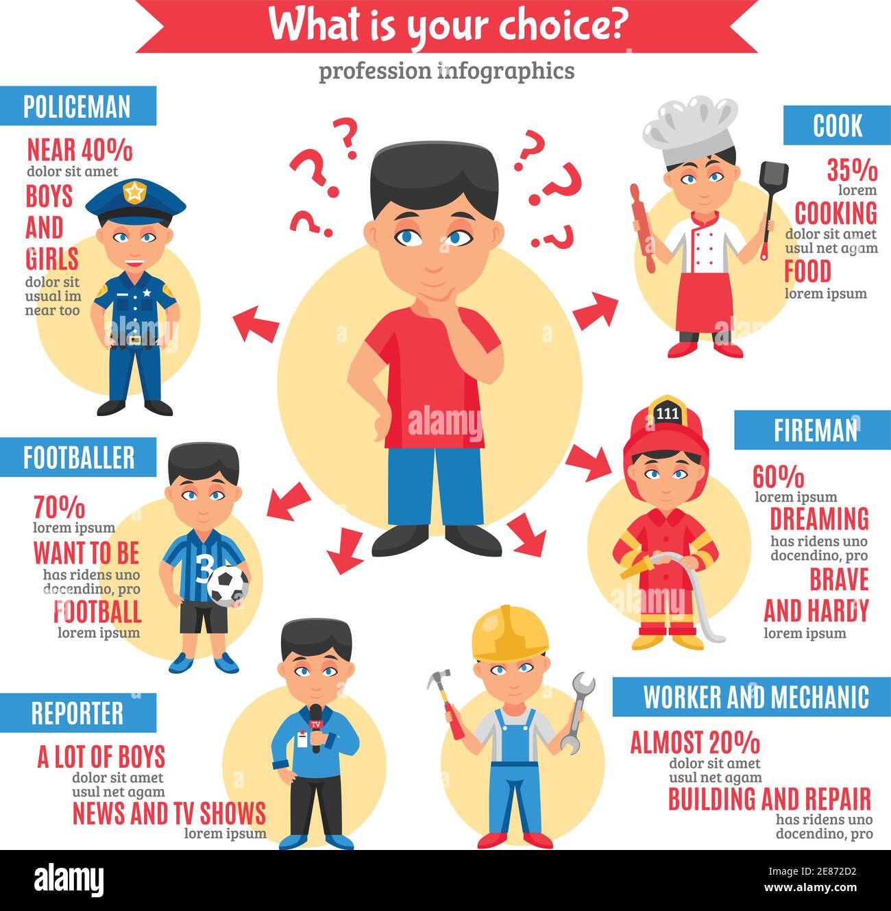 Cartoon illustration professional people occupations hi-res stock ...