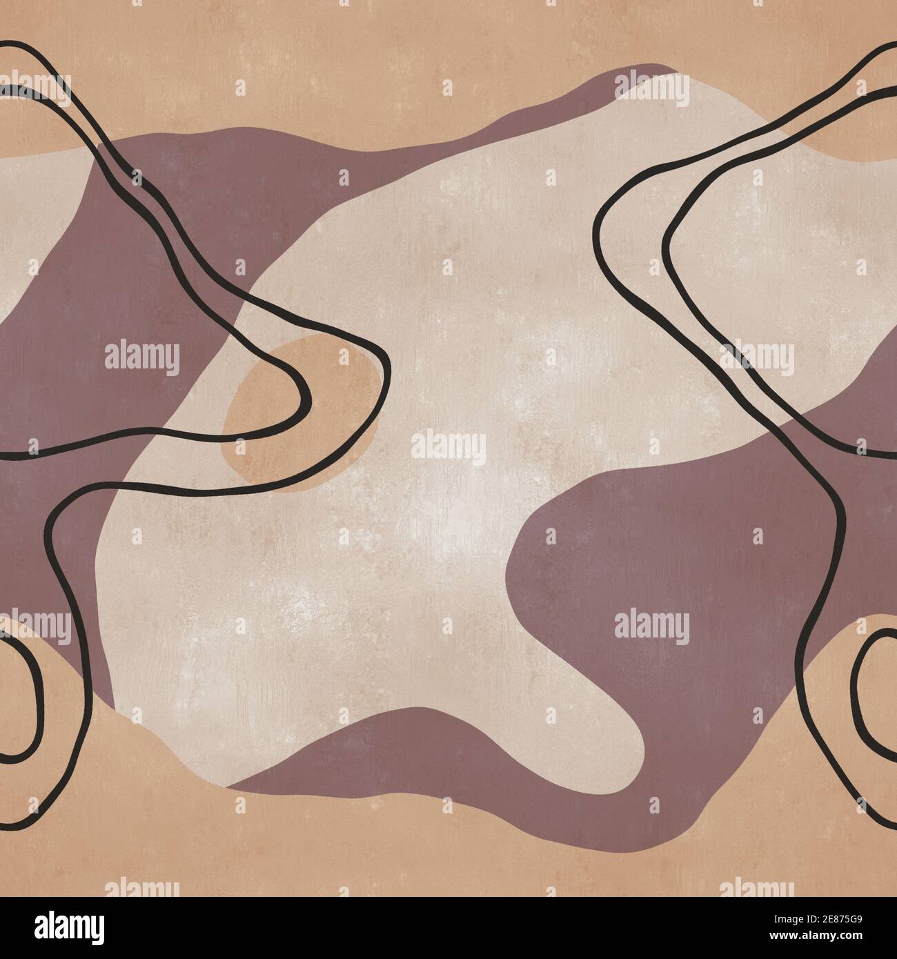 Seamless organic rounded curvy shapes naive design Stock Photo - Alamy