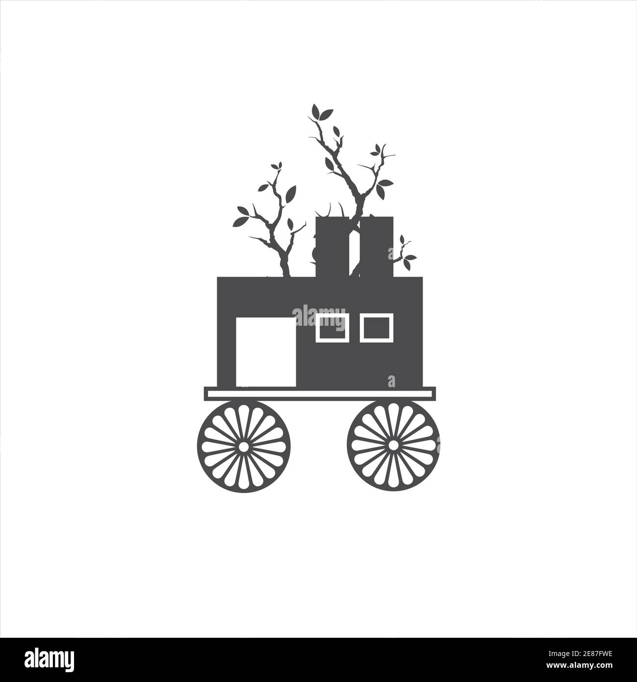 artistic vintage abstract cart art vector logo and illustration Stock ...