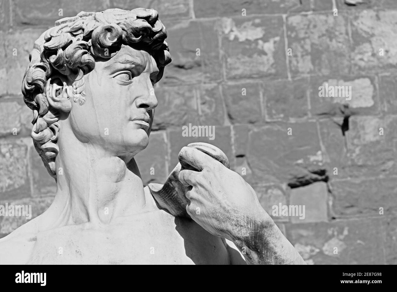 Florence, Italy Replica of Michelangelo's David statue in front of The ...