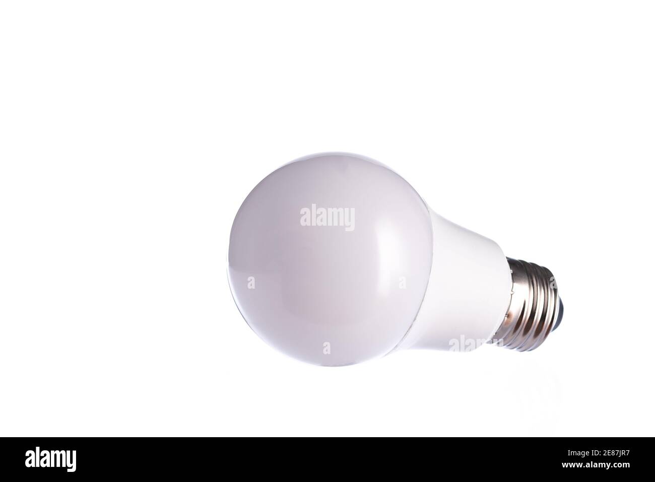 White round light bulb isolated on a white background Stock Photo - Alamy