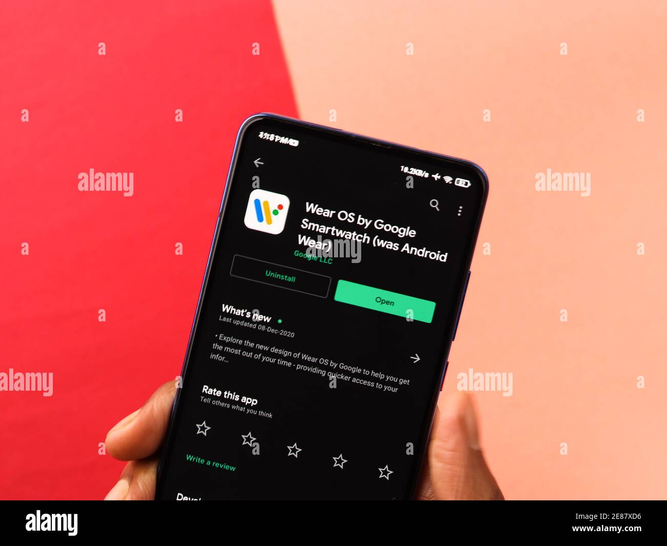 Assam, india - January 31, 2021 : Google Wear OS logo on phone screen ...
