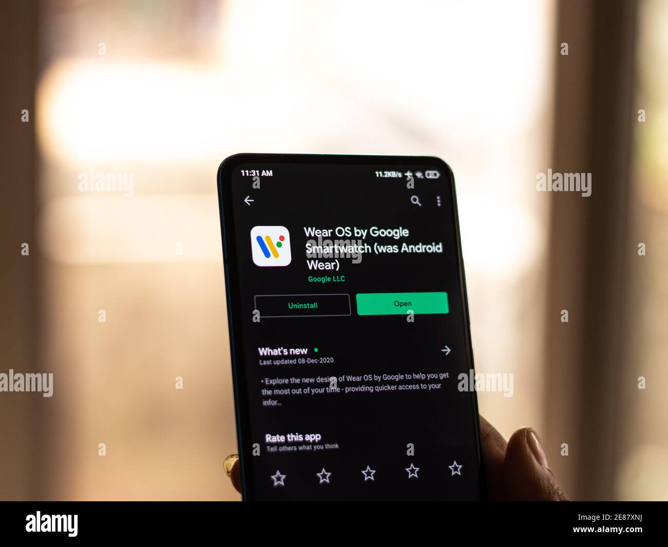Assam, india - January 31, 2021 : Google Wear OS logo on phone screen ...