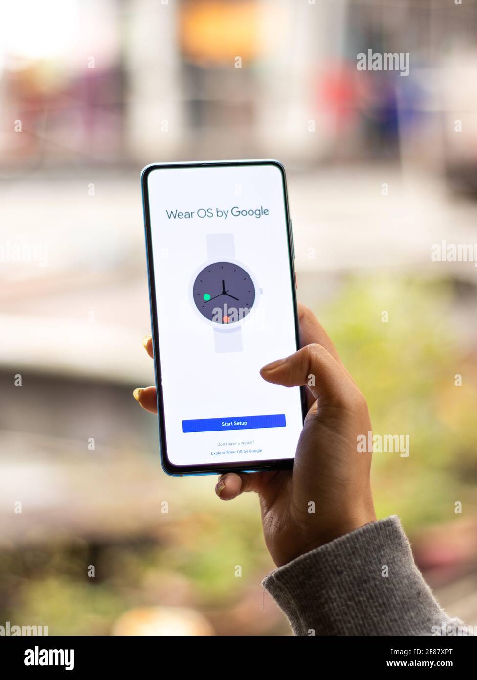 Assam, india - January 31, 2021 : Google Wear OS logo on phone screen ...