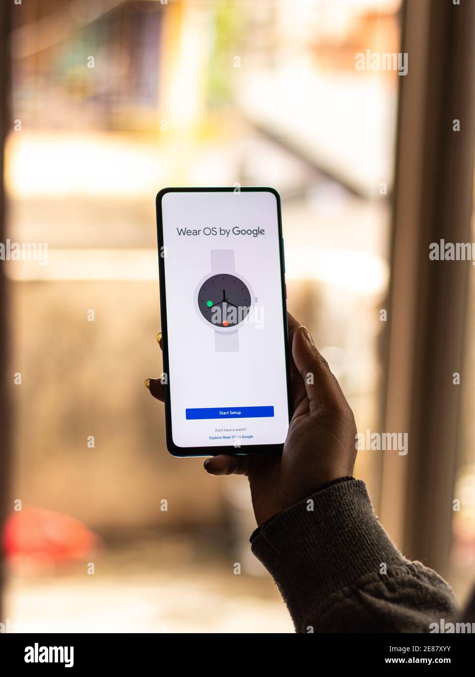 Assam, india - January 31, 2021 : Google Wear OS logo on phone screen ...