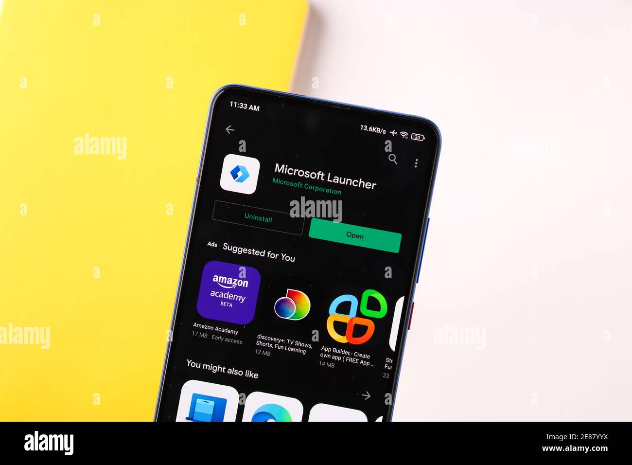 Assam, india - January 31, 2021 : Microsoft Launcher logo on phone ...