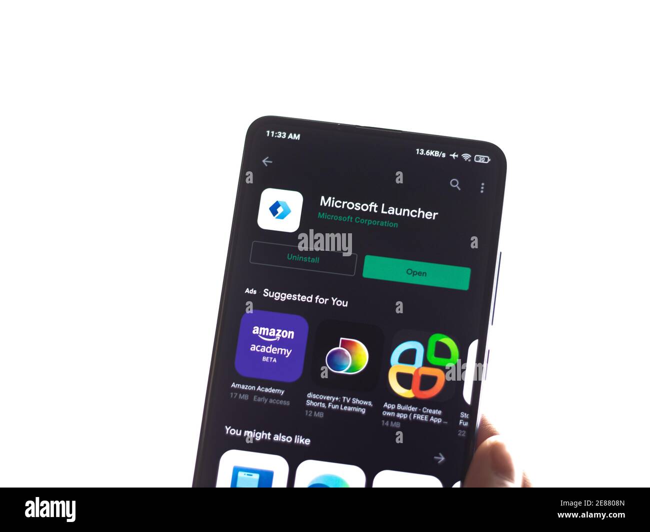 Assam, india - January 31, 2021 : Microsoft Launcher logo on phone ...